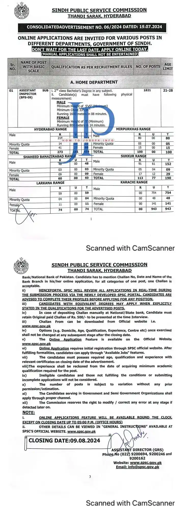 SPSC ASI Jobs July 2024| Apply Online spsc.gos.pk